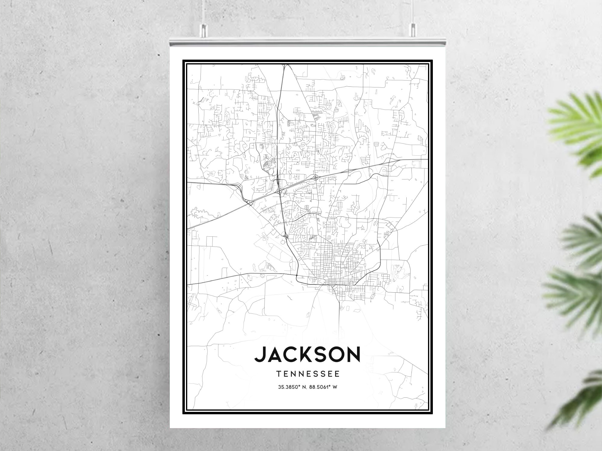 Jackson Map Print Jackson Map Poster Wall Art Tn City Map - Etsy Canada