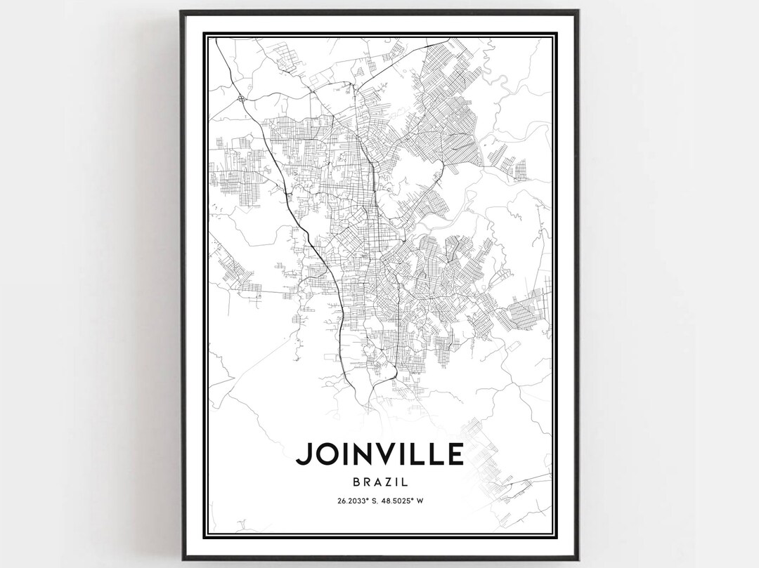 Joinville Map Print, Joinville Map Poster Wall Art, Joinville City Map ...