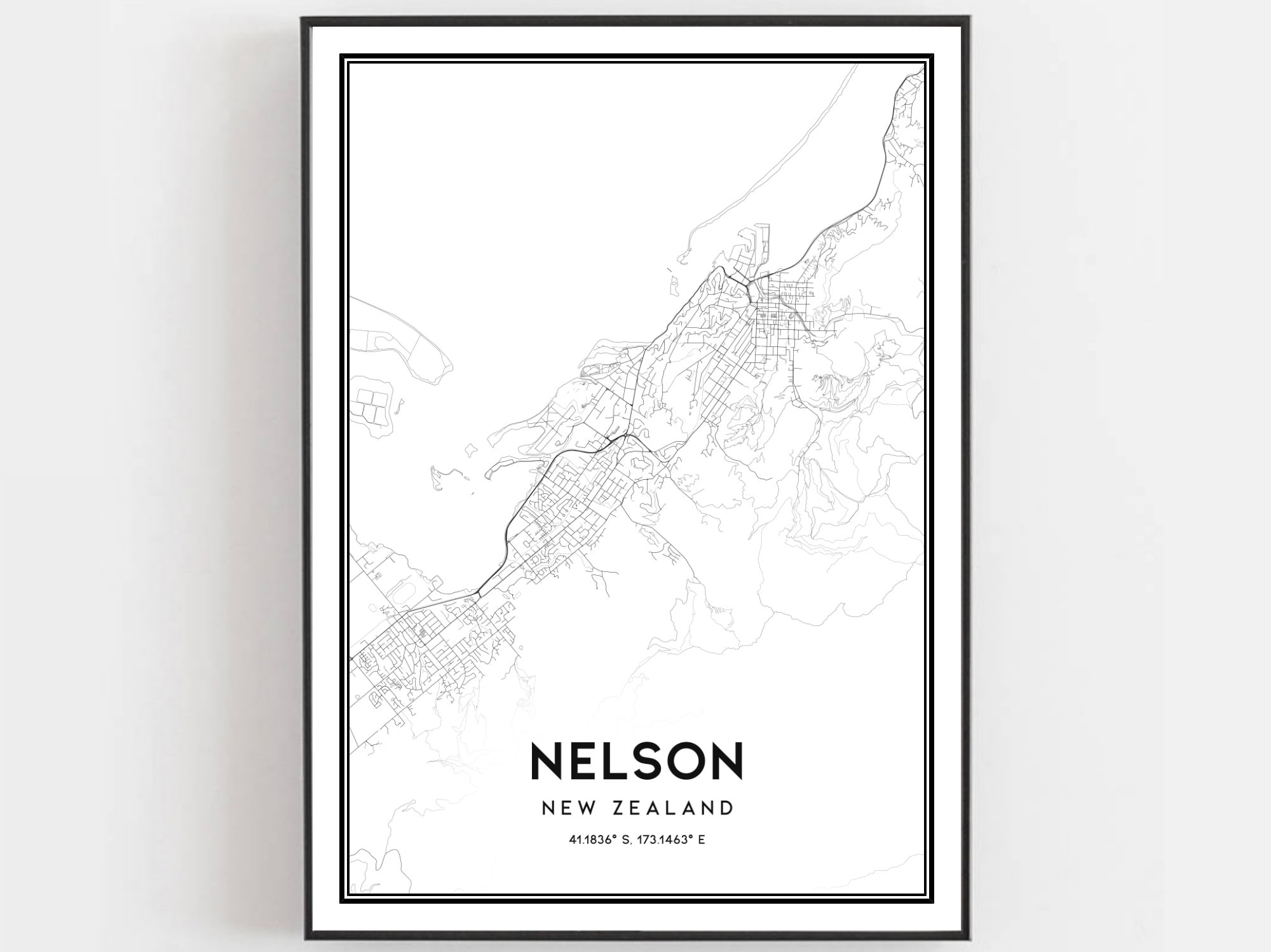 Nelson Map Print Nelson Map Poster Wall Art Nelson City Map | Etsy