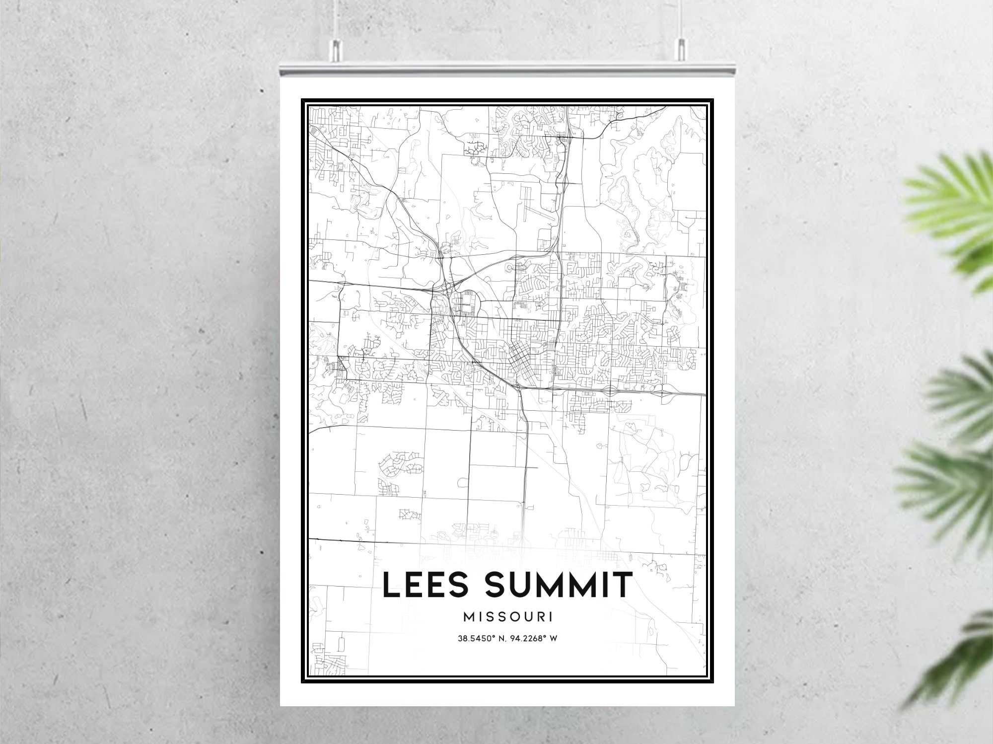 Lees Summit Map Print, Lees Summit Map Poster Wall Art, Mo City Map ...