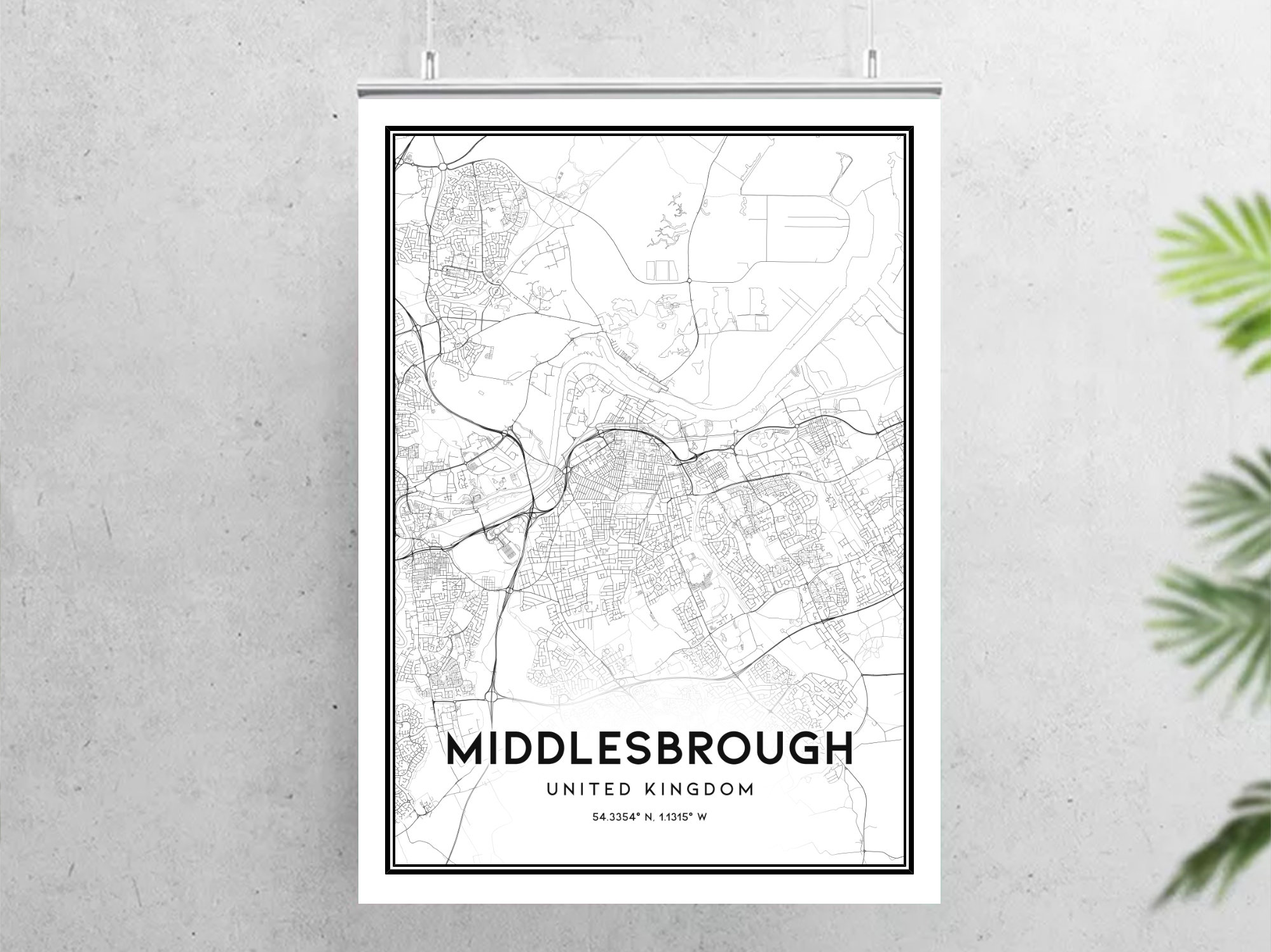 Middlesbrough Map Print Middlesbrough Map Poster Wall Art | Etsy