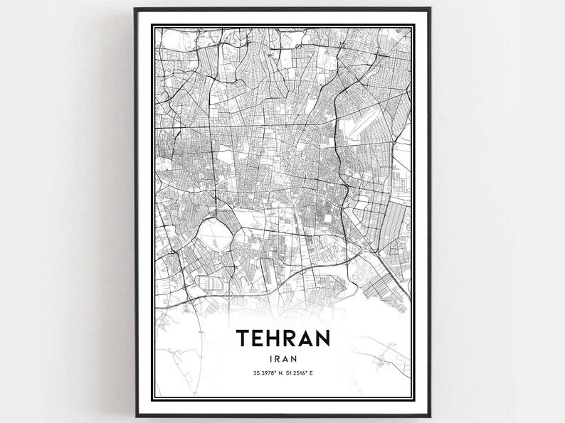 Tehran Map Print Tehran Map Poster Wall Art Tehran City Map | Etsy