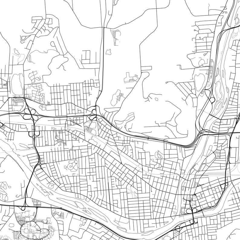 Binghamton Map Print, Binghamton Map Poster Wall Art, Ny City Map, New ...