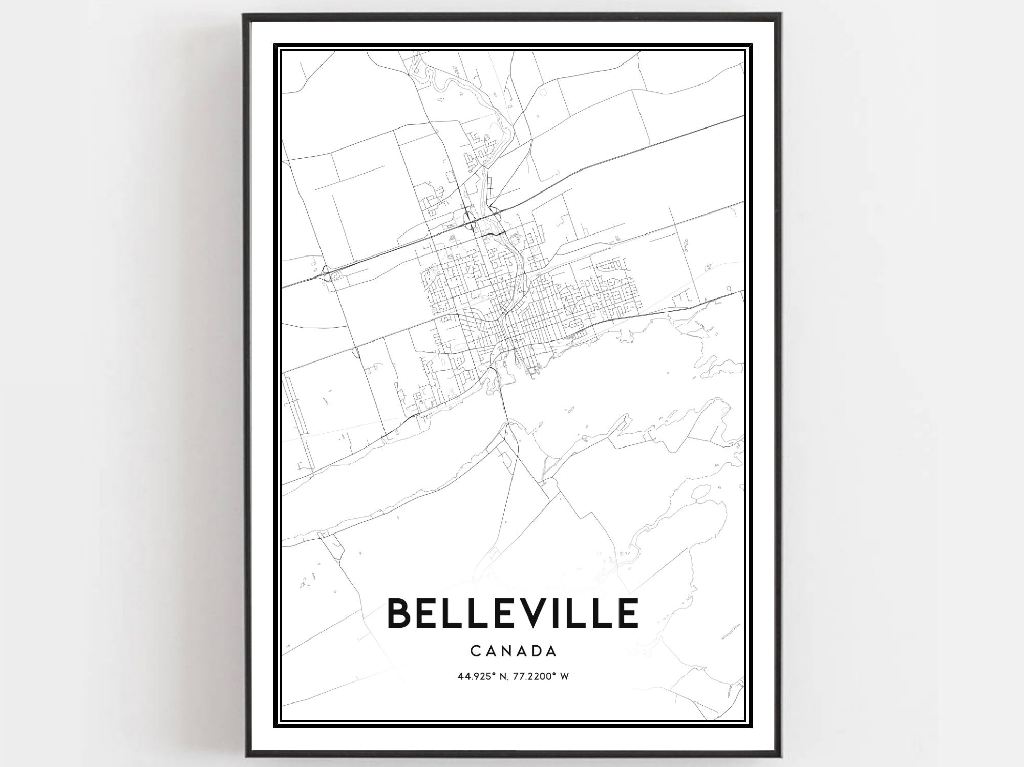 Belleville Map Print Belleville Map Poster Wall Art | Etsy