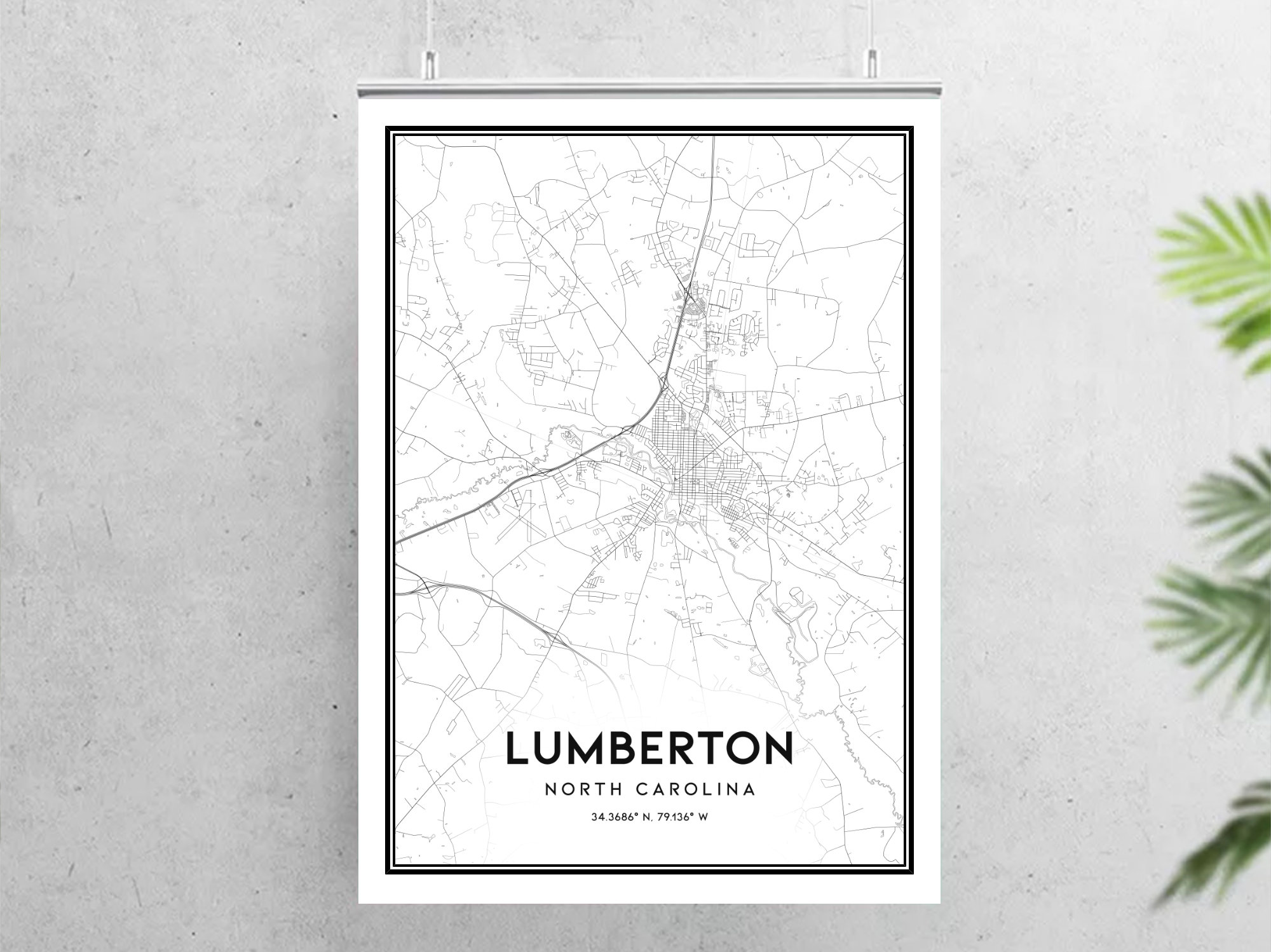 Lumberton Map Print Lumberton Map Poster Wall Art Nc City | Etsy