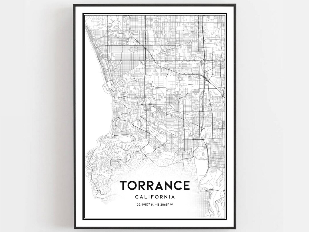 Torrance Map Print, Torrance Map Poster Wall Art, Ca City Map ...