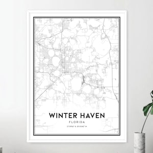 Winter Haven Map Print, Winter Haven Map Poster Wall Art, Fl City Map ...