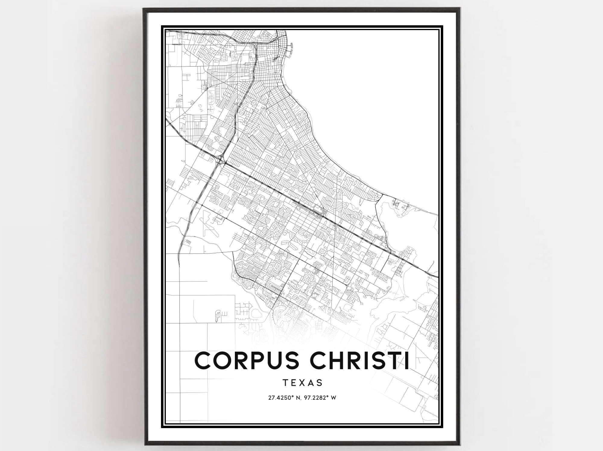 Corpus Christi Map Print Corpus Christi Map Poster Wall Art - Etsy