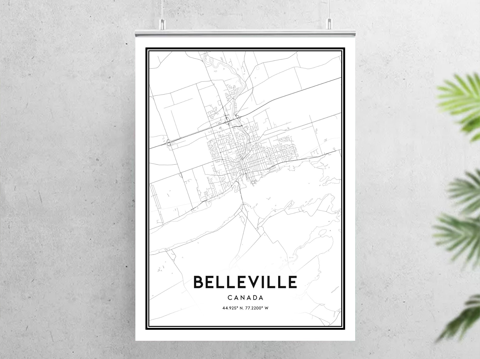 Belleville Map Print Belleville Map Poster Wall Art | Etsy