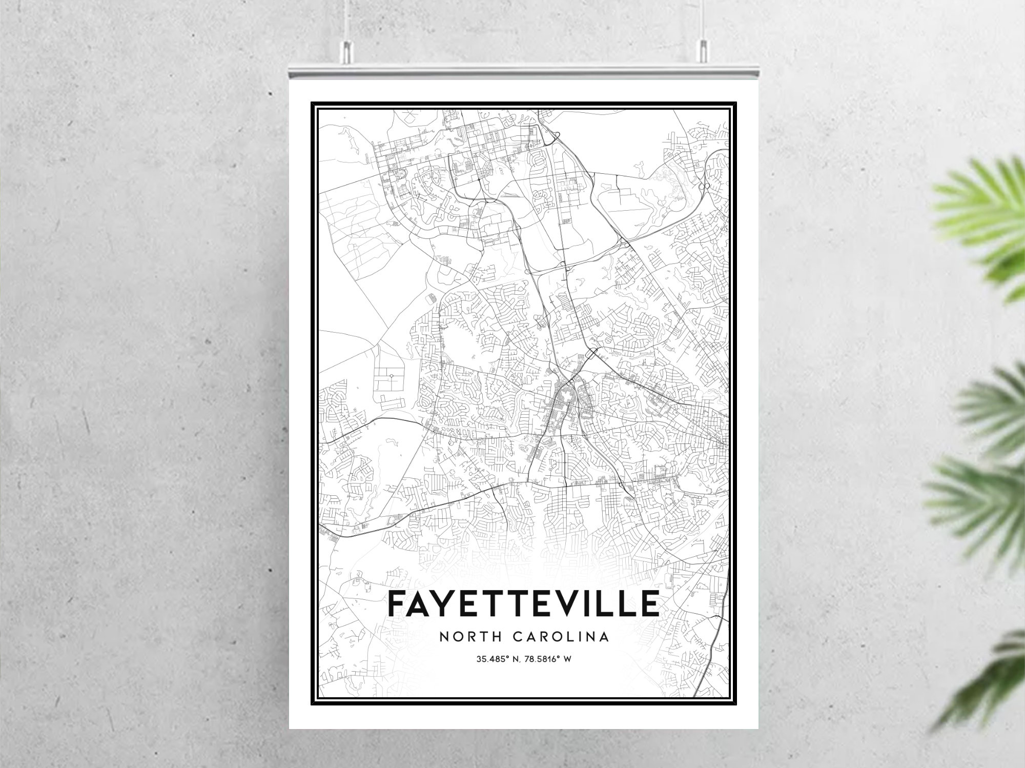 Fayetteville Map Print Fayetteville Map Poster Wall Art Nc | Etsy