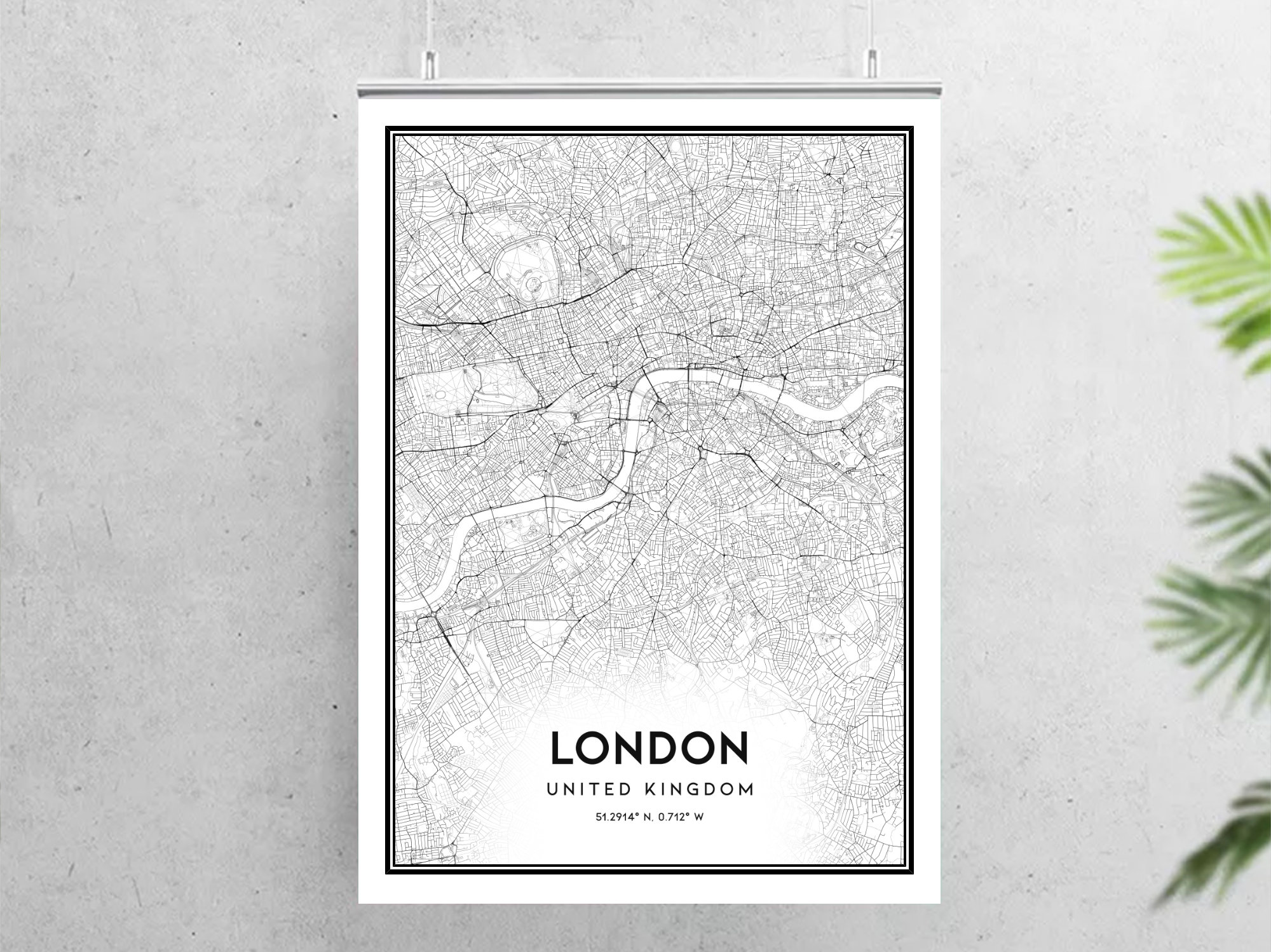 London Map Print London Map Poster Wall Art London City Map - Etsy