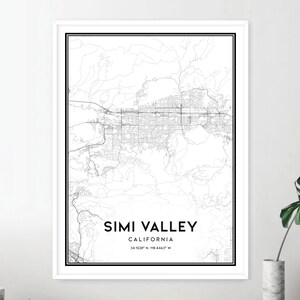 Simi Valley Map Print, Simi Valley Map Poster Wall Art, Ca City Map ...