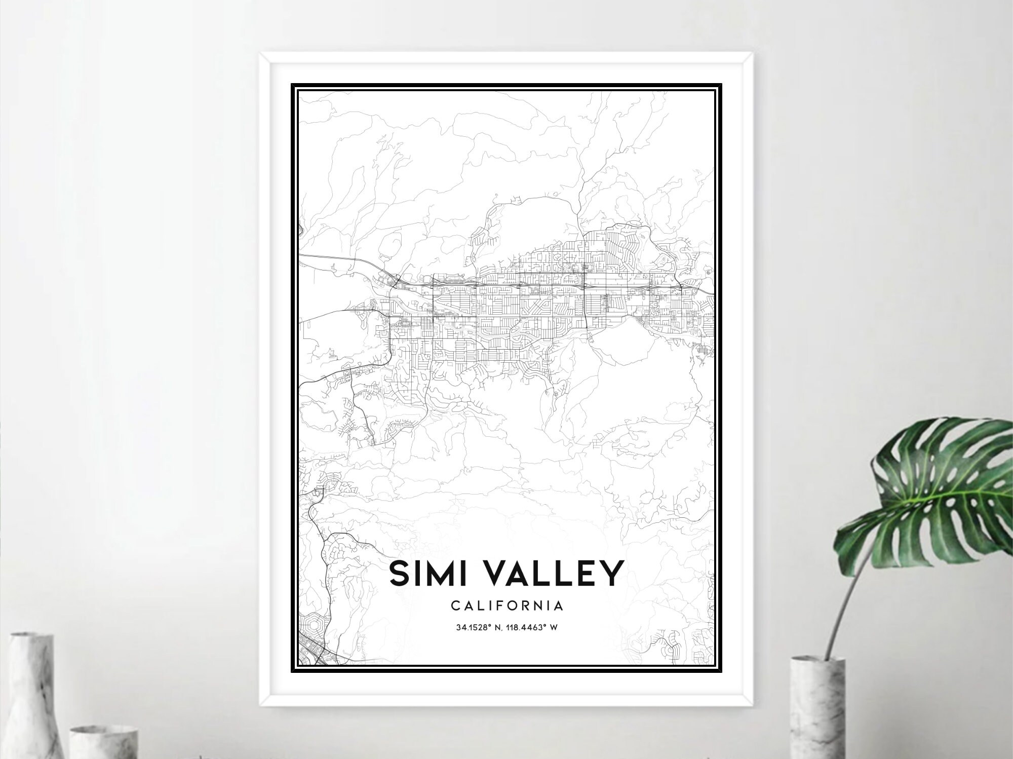 Simi Valley Map Print Simi Valley Map Poster Wall Art Ca - Etsy