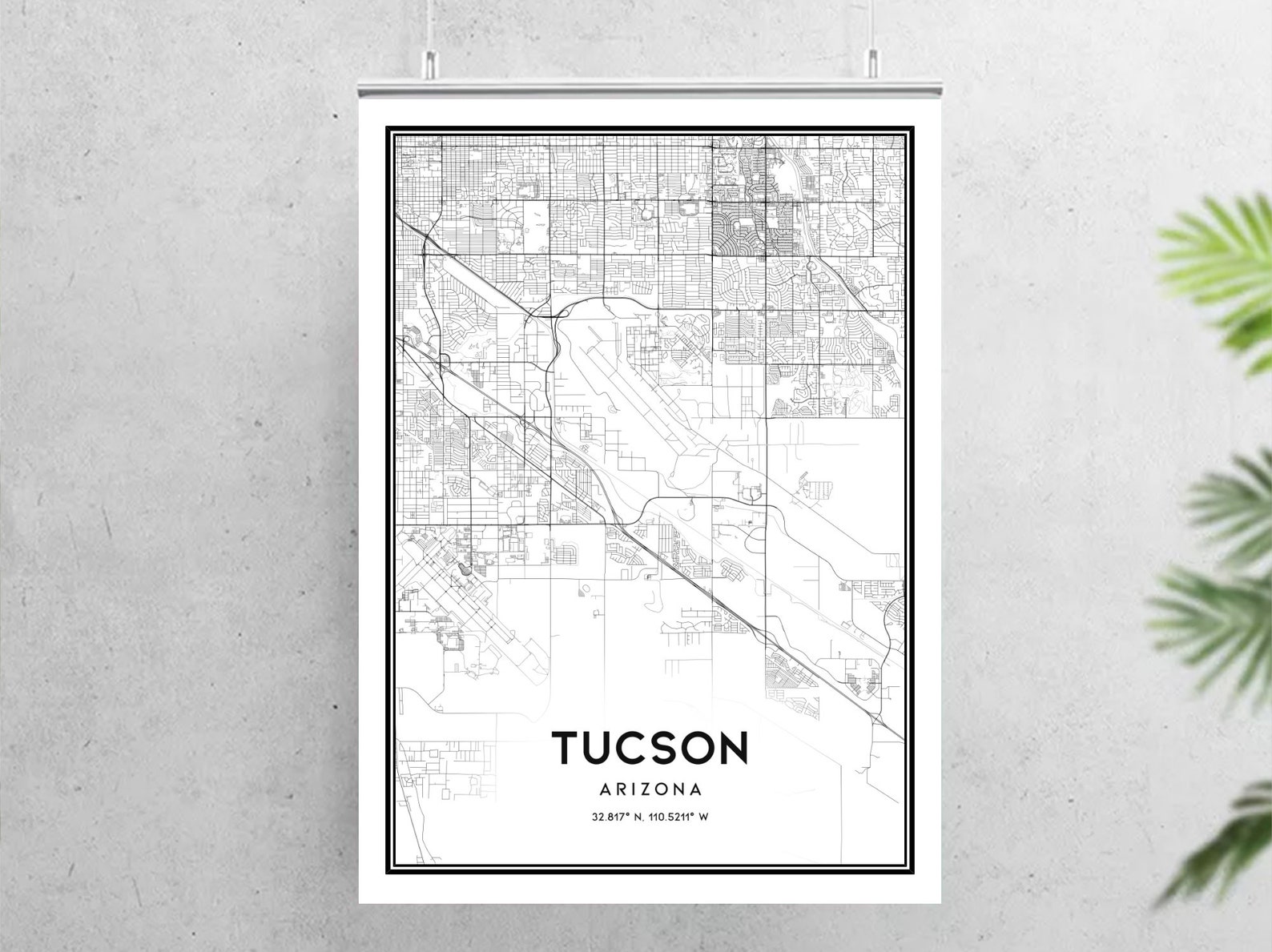 Tucson Map Print Tucson Map Poster Wall Art Az City Map - Etsy