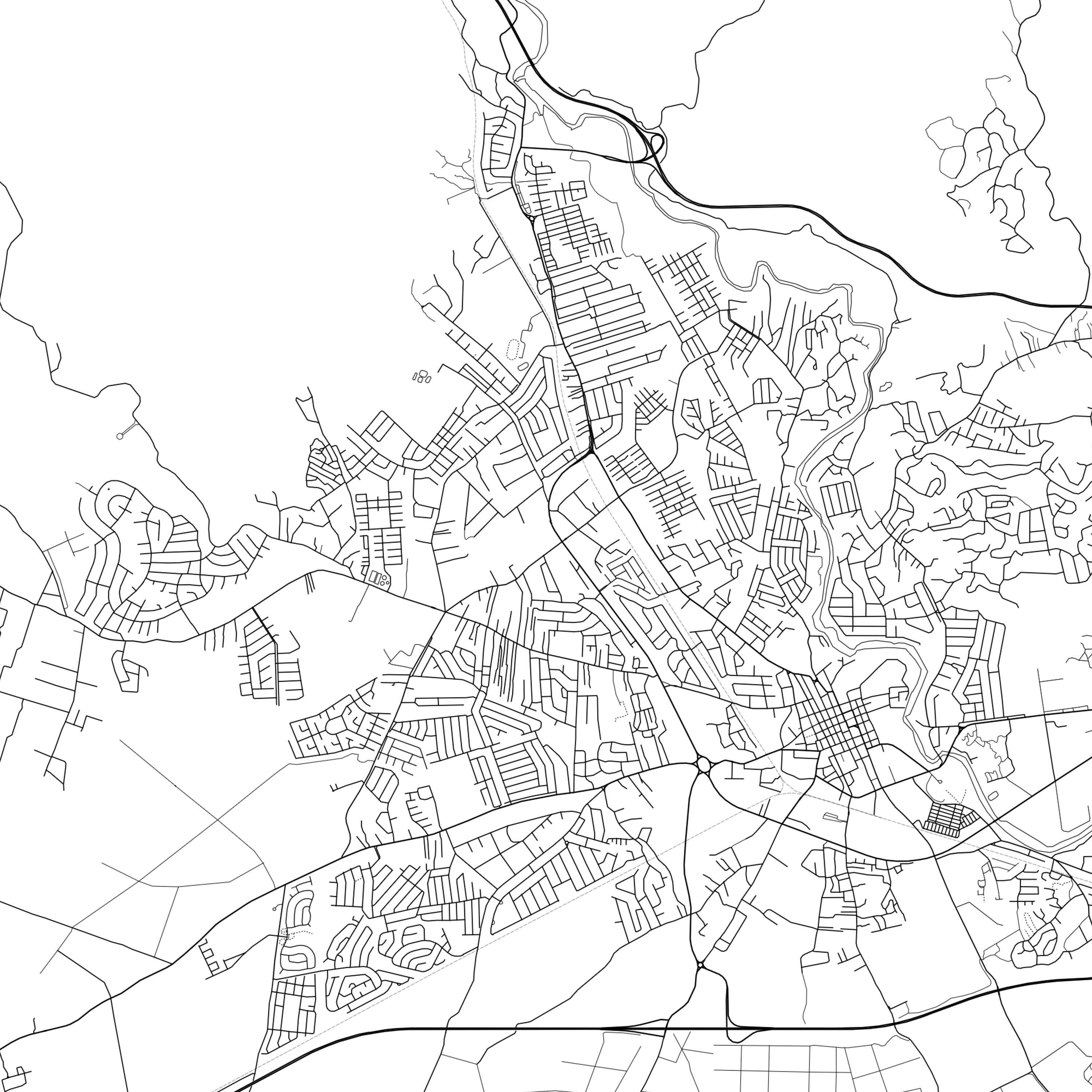 Spanish Town Map Print Spanish Town Map Poster Wall Art | Etsy