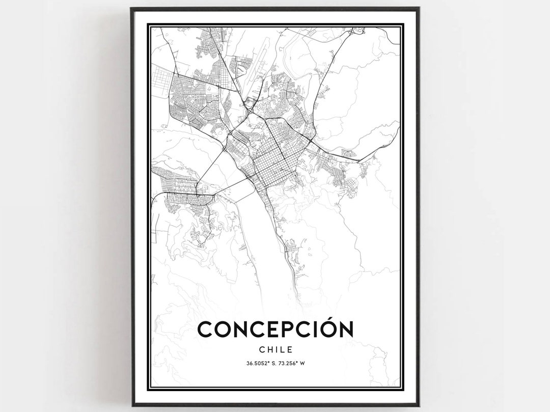 Concepción Map Print, Concepción Map Poster Wall Art, Concepción City ...