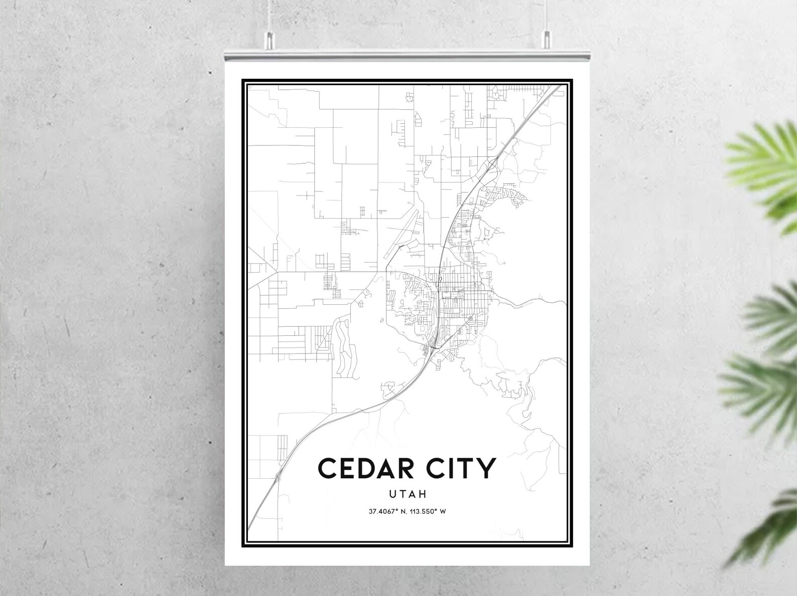Cedar City Map Print, Cedar City Map Poster Wall Art, Ut City Map, Utah ...