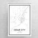 Cedar City Map Print, Cedar City Map Poster Wall Art, Ut City Map, Utah ...