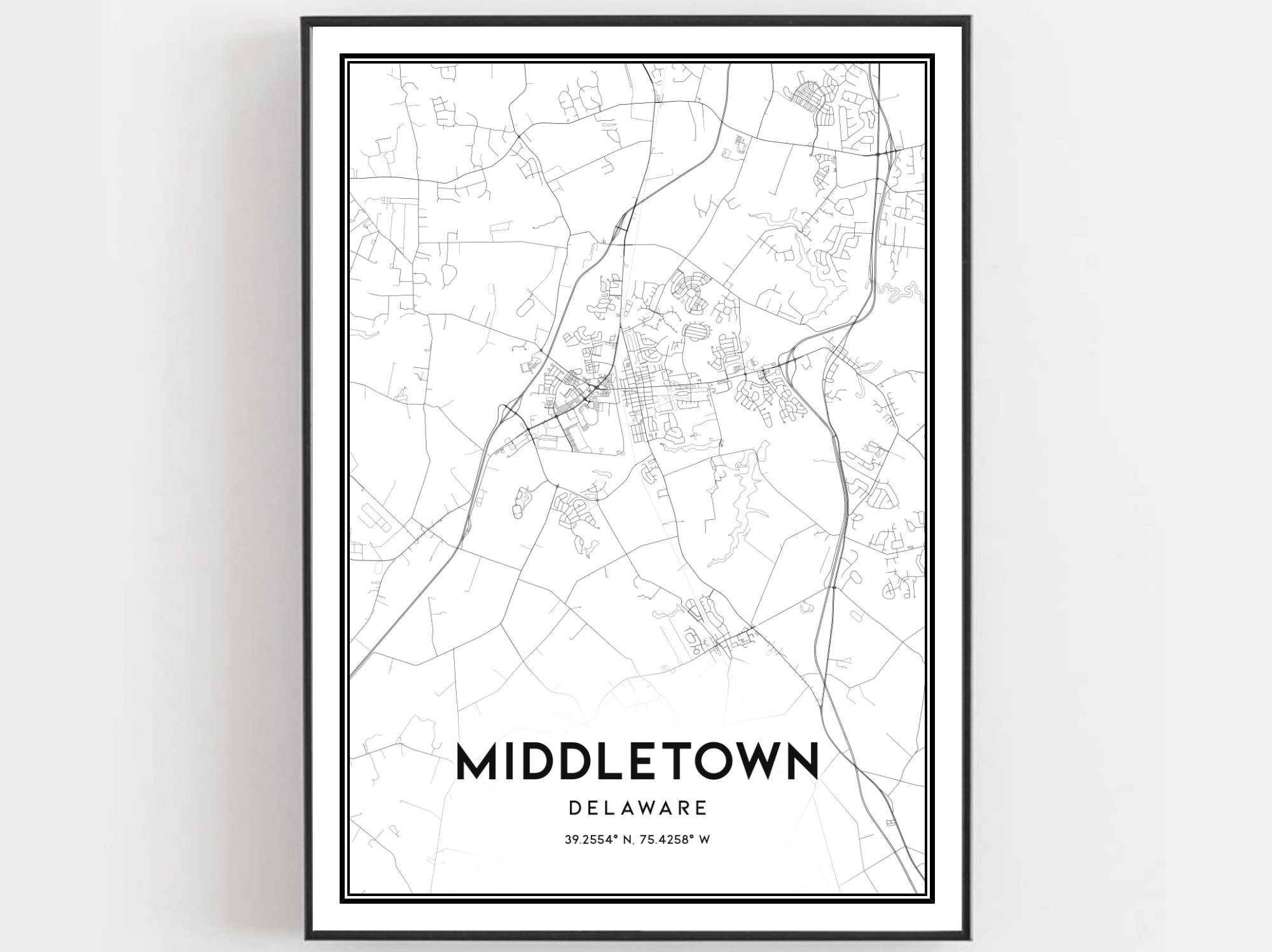 Middletown Map Print Middletown Map Poster Wall Art De City - Etsy