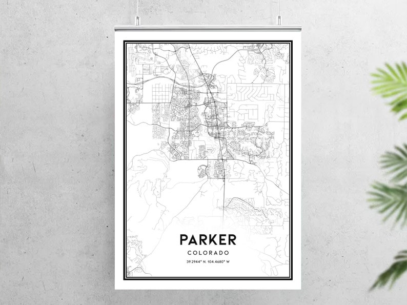 Parker Map Print, Parker Map Poster Wall Art, Co City Map, Colorado ...