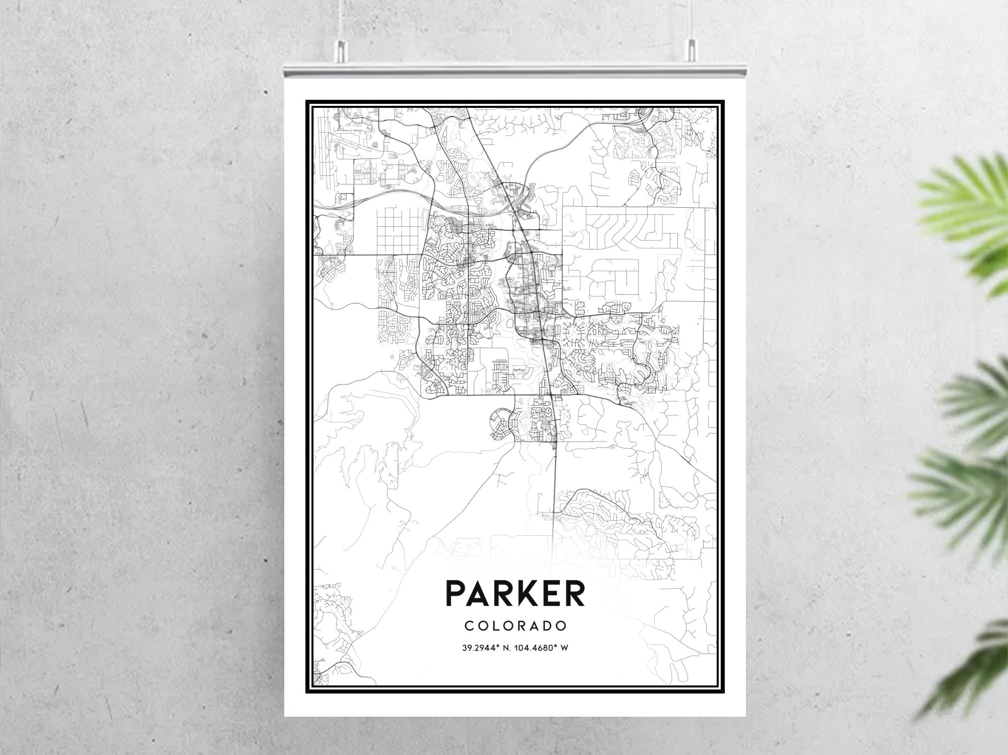 Parker Map Print, Parker Map Poster Wall Art, Co City Map, Colorado ...