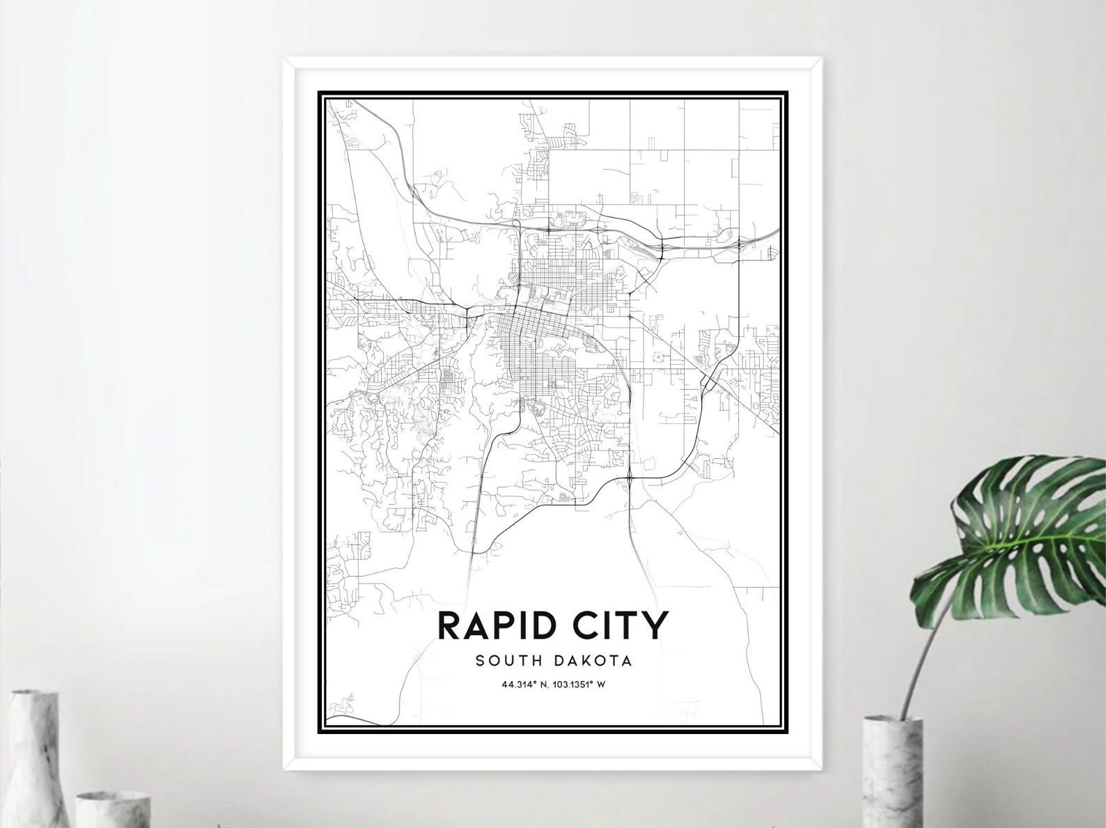 Rapid City Map Print, Rapid City Map Poster Wall Art, Sd City Map ...