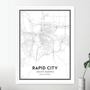 Rapid City Map Print, Rapid City Map Poster Wall Art, Sd City Map ...