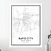 Rapid City Map Print Rapid City Map Poster Wall Art Sd City - Etsy