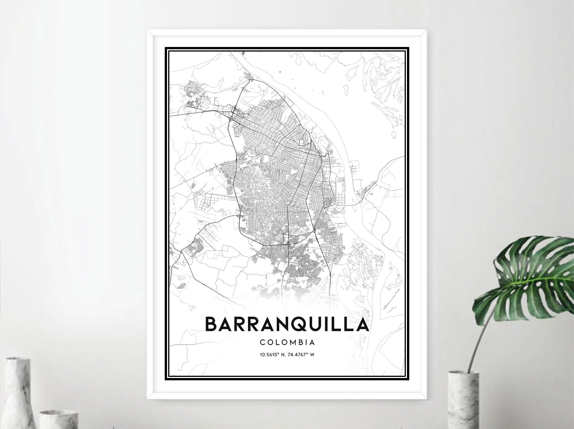 Barranquilla Map Print Barranquilla Map Poster Wall Art - Etsy