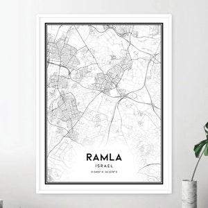 Ramla Map Print, Ramla Map Poster Wall Art, Ramla City Map, Ramla Print ...