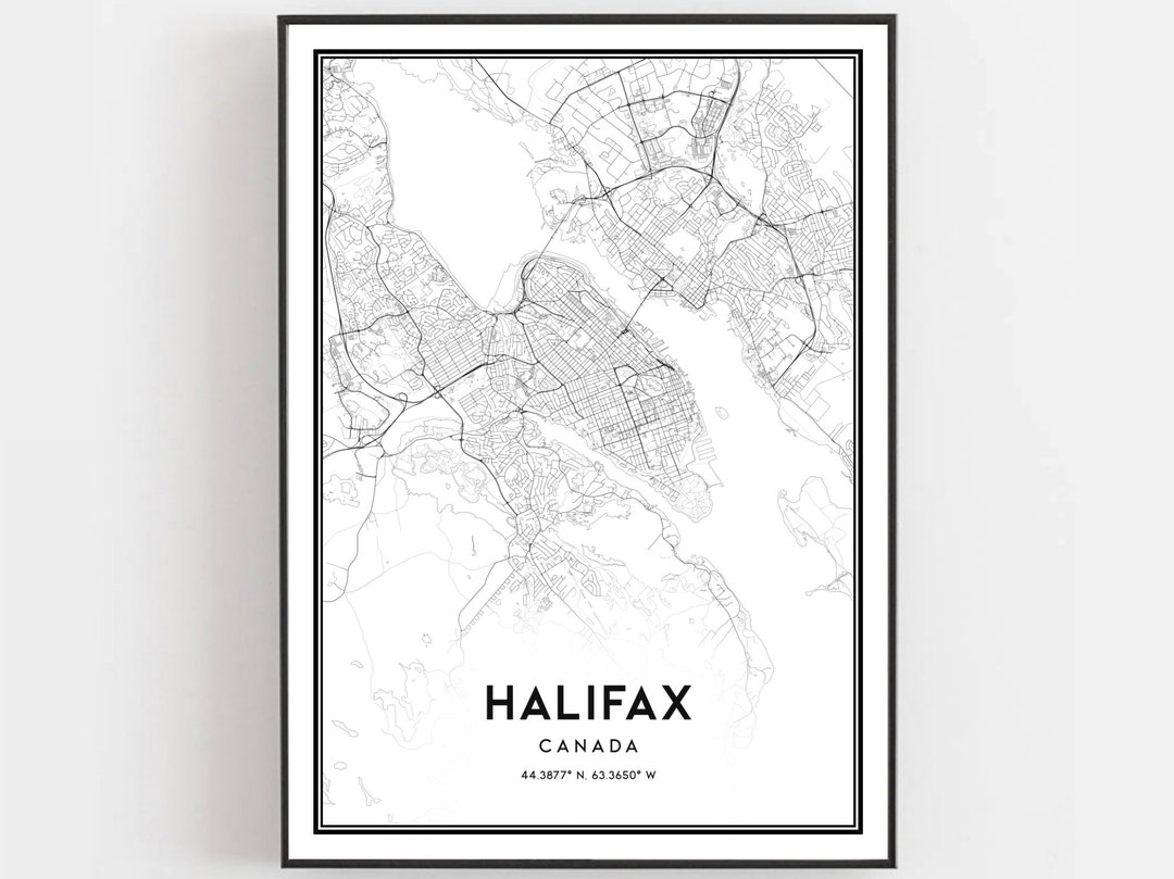 Halifax Map Print, Halifax Map Poster Wall Art, Halifax City Map ...