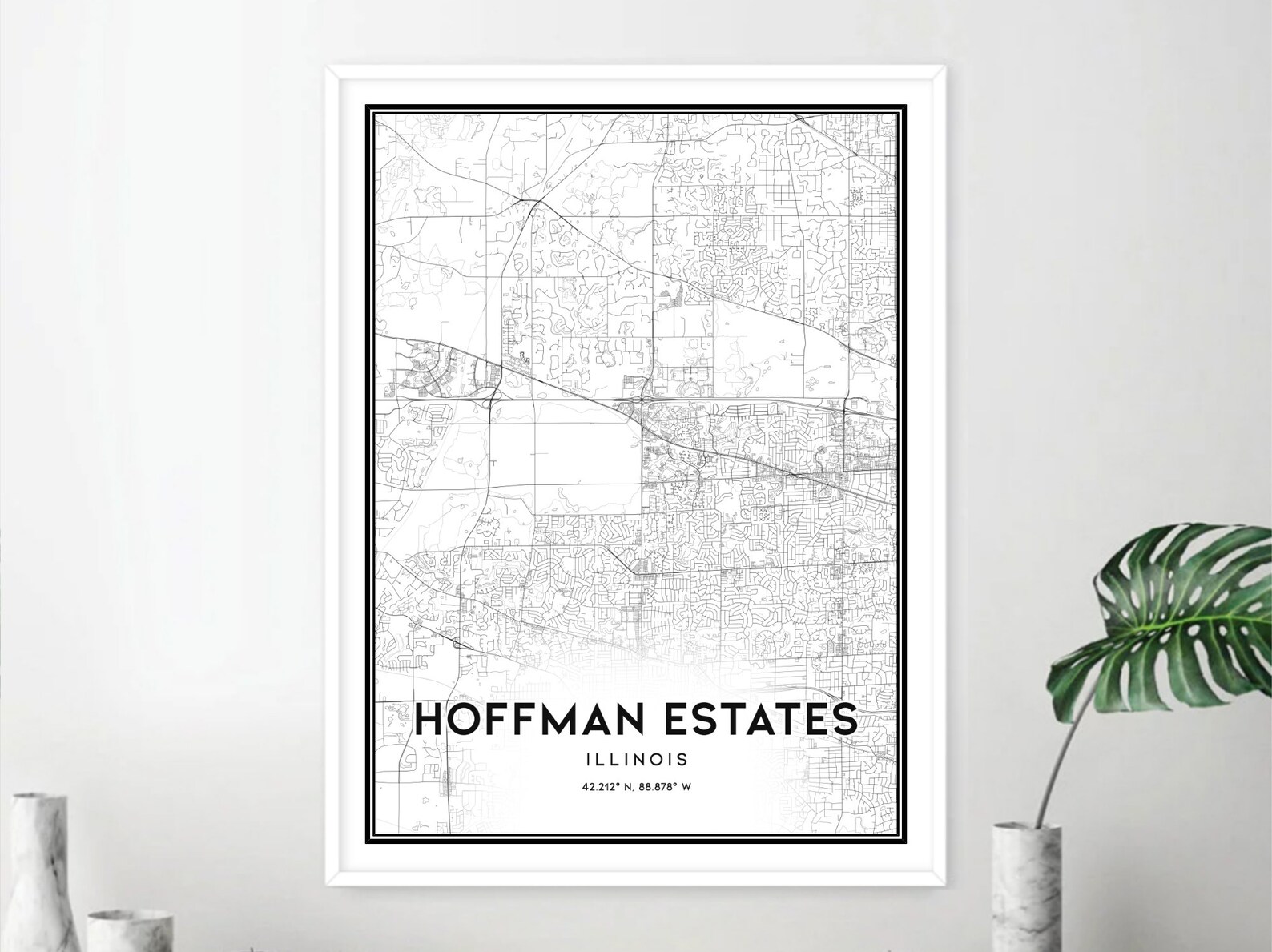Hoffman Estates Map Print Hoffman Estates Map Poster Wall - Etsy