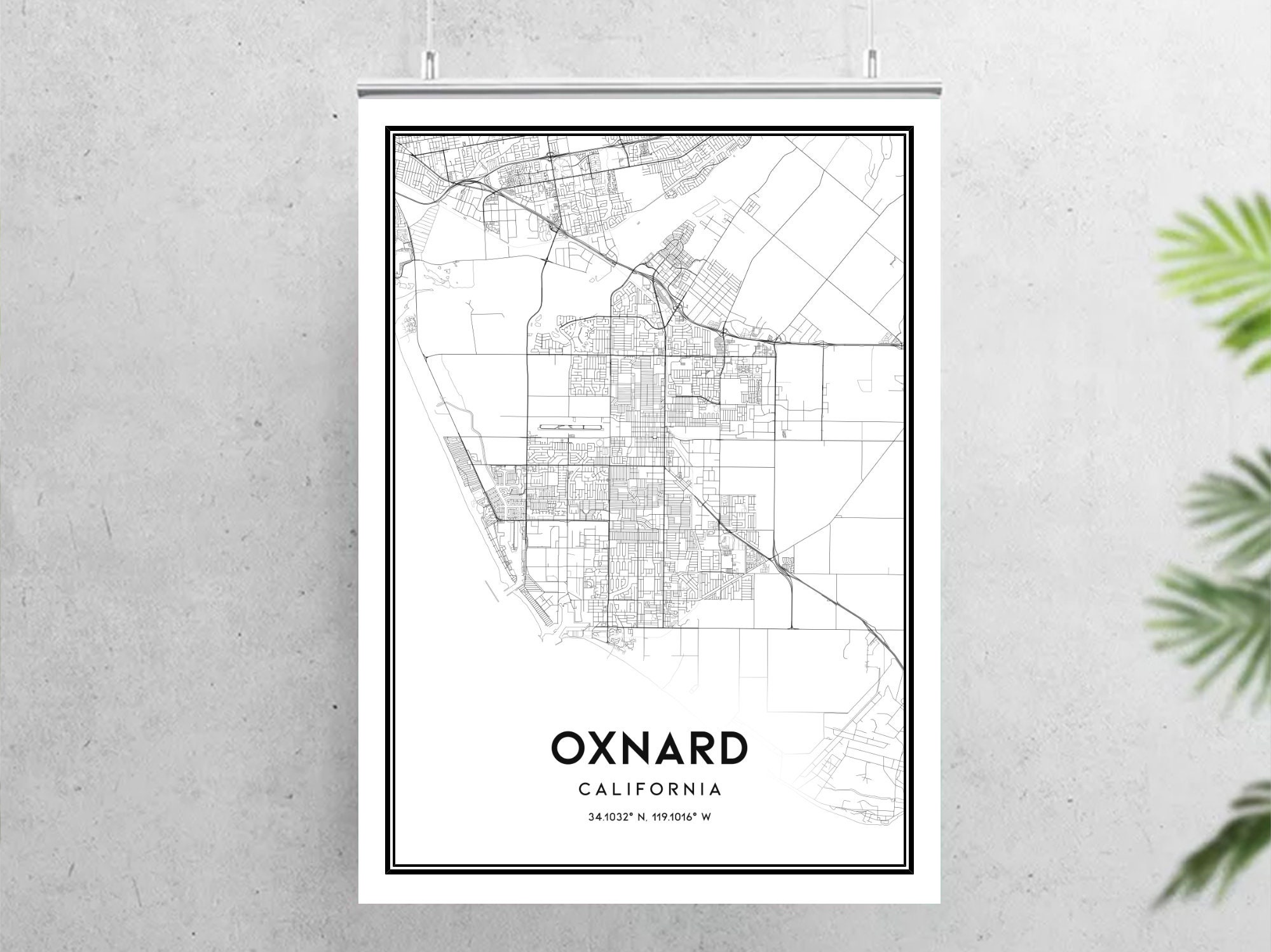 Oxnard Kaart Afdrukken Oxnard Kaart Poster Wall Art Ca - Etsy Nederland