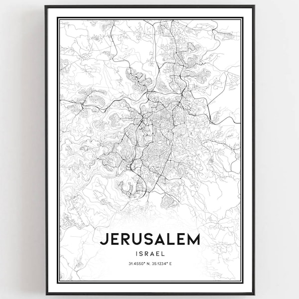 Jerusalem Map Poster - Etsy