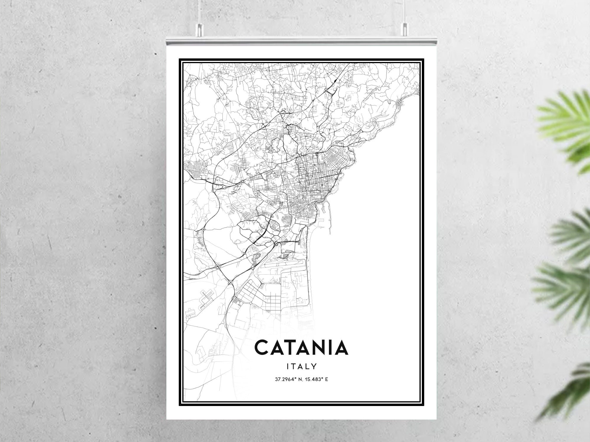 Catania Map Print, Catania Map Poster Wall Art, Catania City Map ...