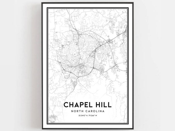 Chapel Hill Map Print Chapel Hill Map Poster Wall Art Nc | Etsy
