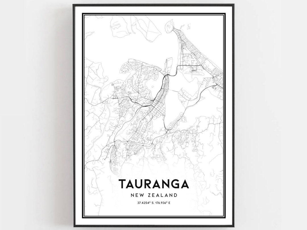 Tauranga Map Print, Tauranga Map Poster Wall Art, Tauranga City Map ...