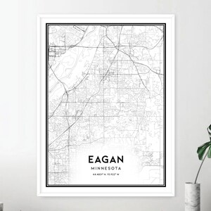 Eagan Map Print, Eagan Map Poster Wall Art, Mn City Map, Minnesota ...