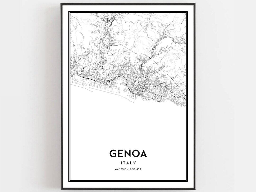 Genoa Map Print, Genoa Map Poster Wall Art, Genoa City Map, Genoa Print ...