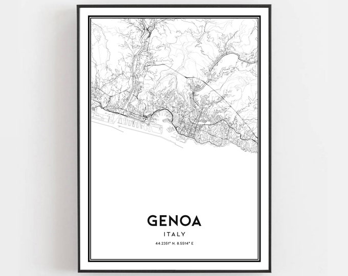 Genoa Vintage Map Print | Genoa Map | Nevada Map Art | Genoa City Road ...