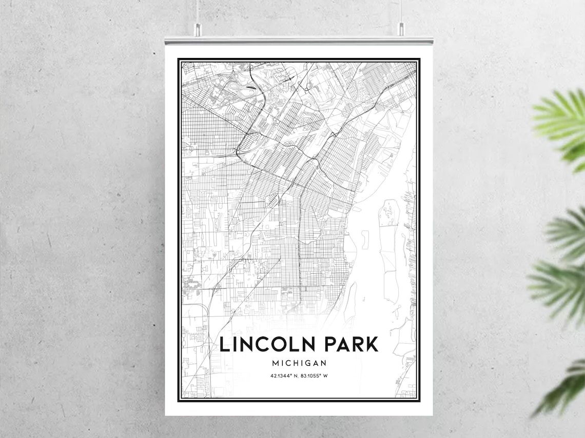 Lincoln Park Map Print Lincoln Park Map Poster Wall Art Mi - Etsy