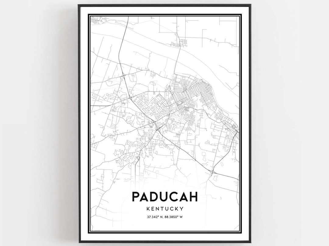 Paducah Map Print, Paducah Map Poster Wall Art, Ky City Map, Kentucky ...