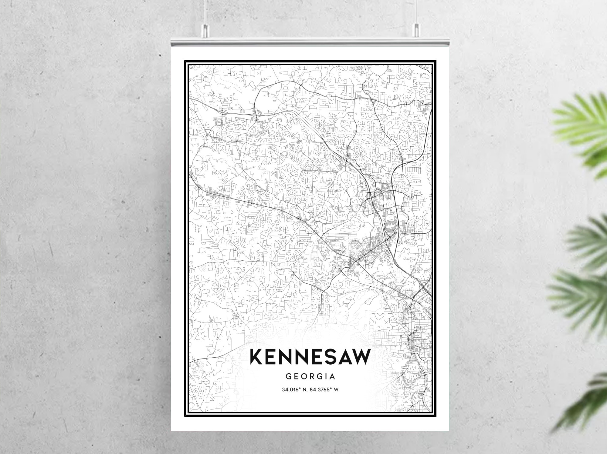 Kennesaw Map Print, Kennesaw Map Poster Wall Art, Ga City Map, Georgia ...