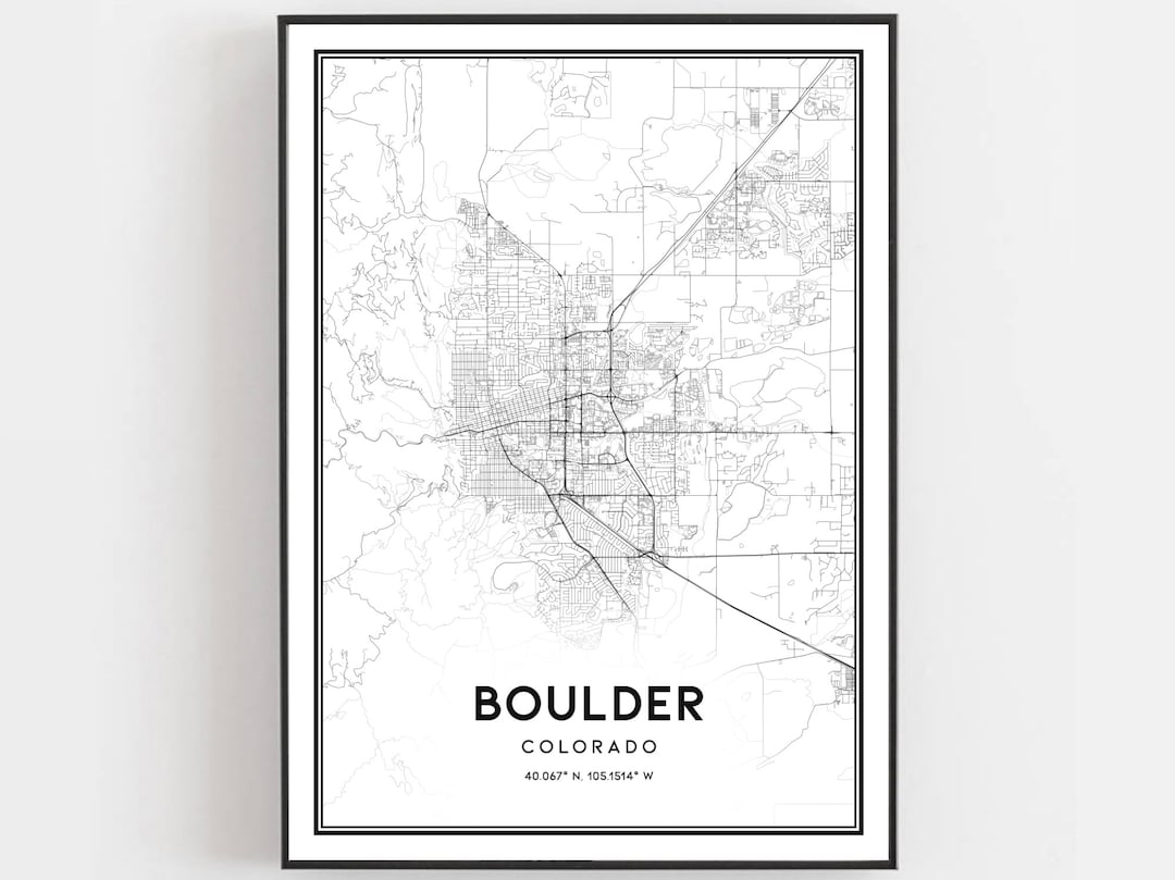 Boulder Map Print, Boulder Map Poster Wall Art, Co City Map, Colorado ...