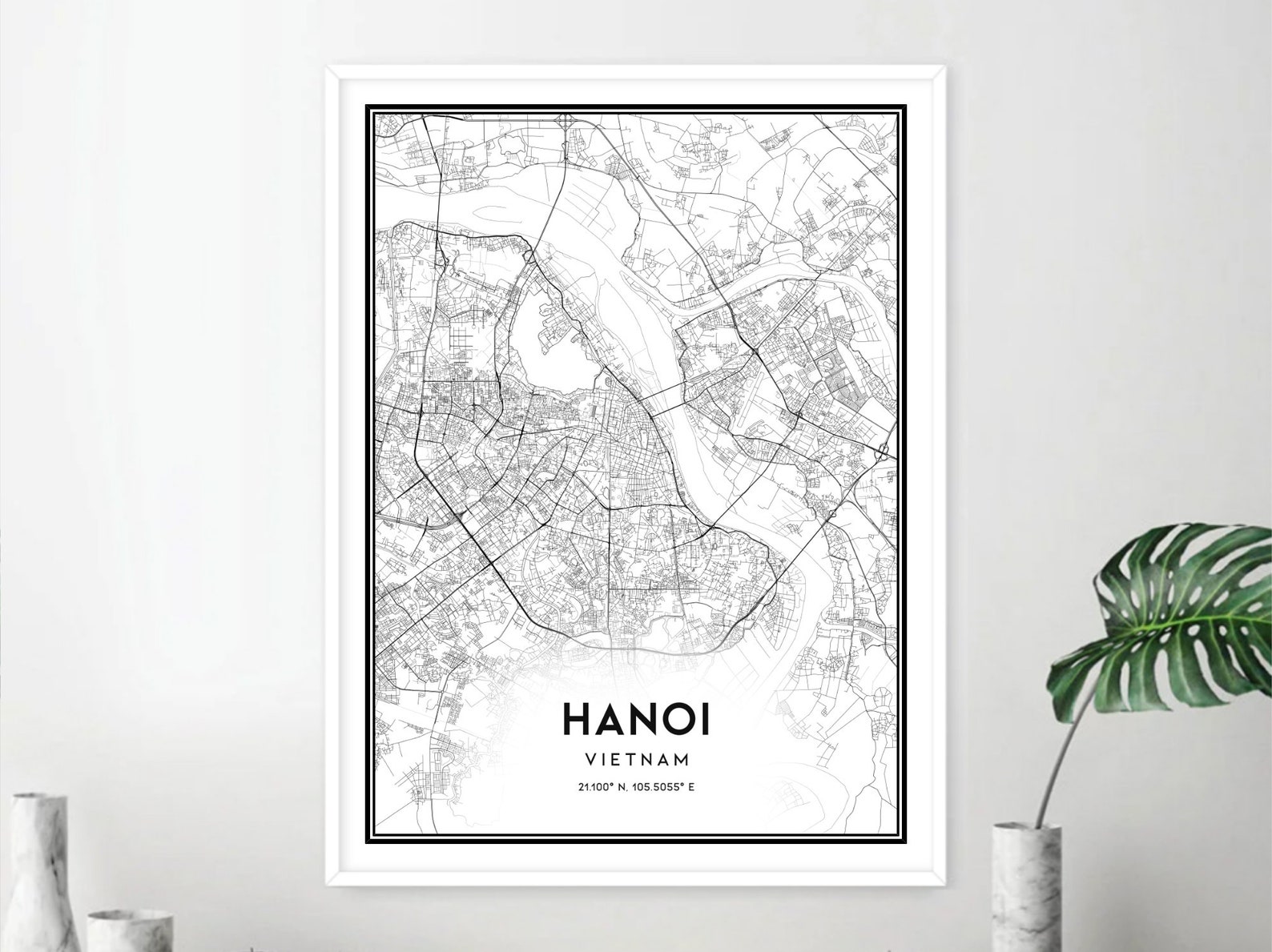 Hanoi Map Print, Hanoi Map Poster Wall Art, Hanoi City Map, Hanoi Print ...