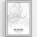 Reading Map Print, Reading Map Poster Wall Art, Pa City Map ...