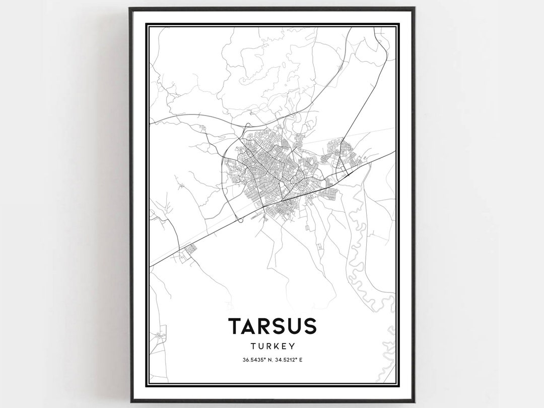 Tarsus Map Print, Tarsus Map Poster Wall Art, Tarsus City Map, Tarsus ...