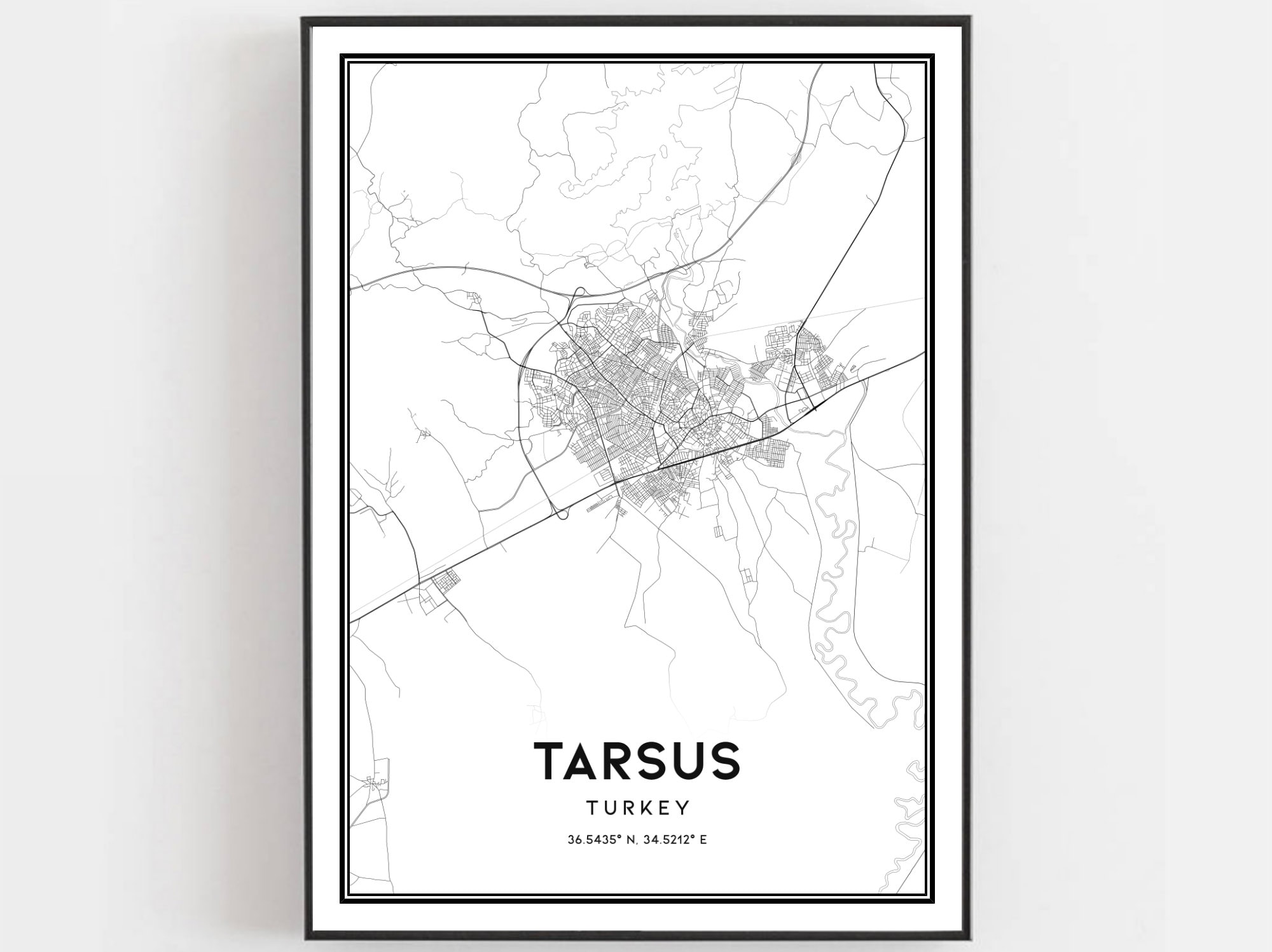 Tarsus Map Print Tarsus Map Poster Wall Art Tarsus City Map | Etsy