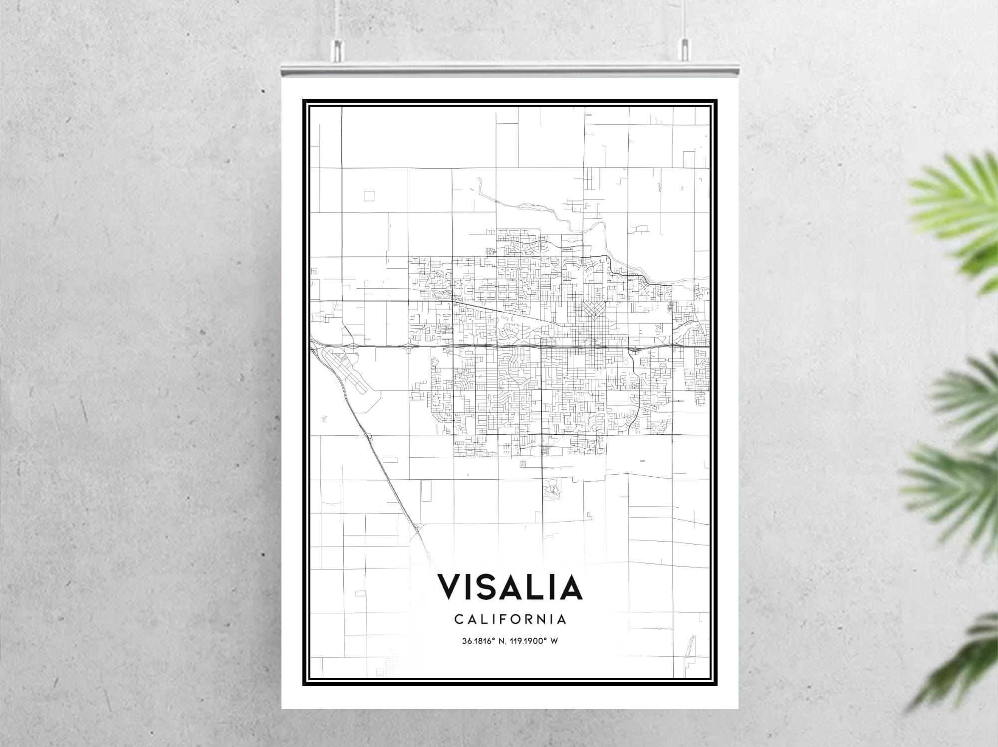 Visalia Map Print Visalia Map Poster Wall Art Ca City Map - Etsy