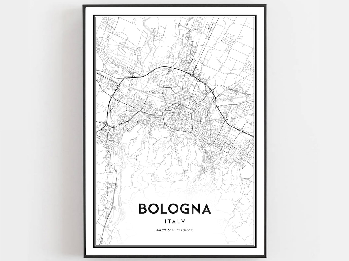 Bologna Map Print Bologna Map Poster Wall Art Bologna City | Etsy
